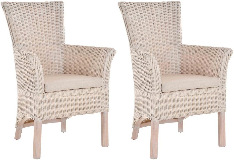 Krines Home Esszimmerstuhl 2er Set Rattan Stühle Esszimmerstuhl